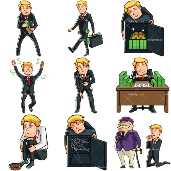 Successful CEO At Work Cartoon Vector Clipart - FriendlyStock