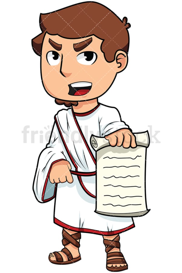 Angry Roman Senator Yelling Vector Cartoon Clipart - FriendlyStock