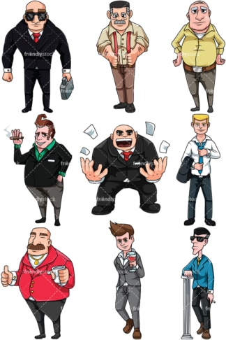 Male Bosses And Supervisors Cartoon Vector Clipart - FriendlyStock