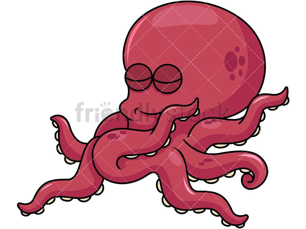 Dabbing Octopus Cartoon Vector Clipart - FriendlyStock