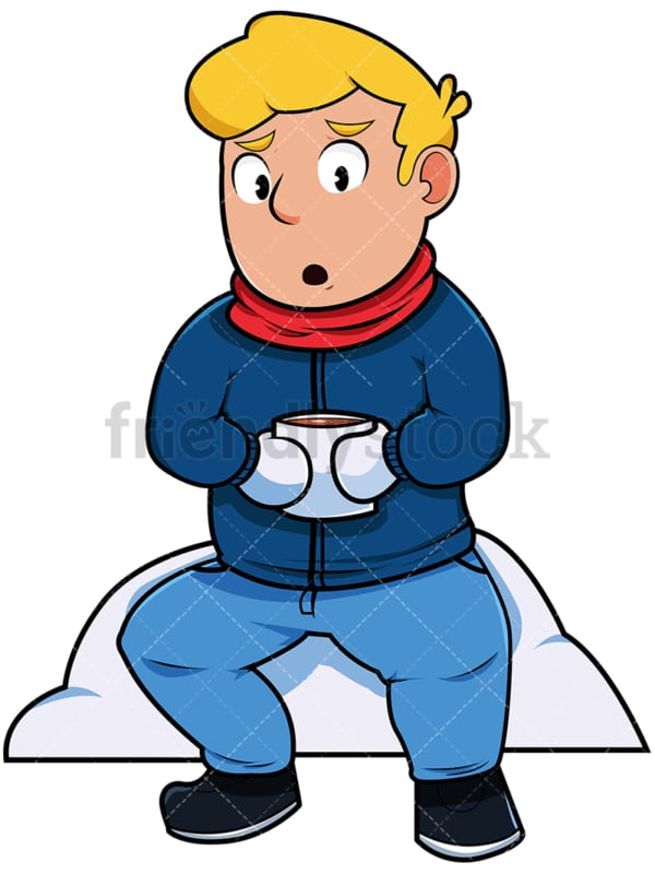 Cold Man Shivering Cartoon Vector Clipart - FriendlyStock