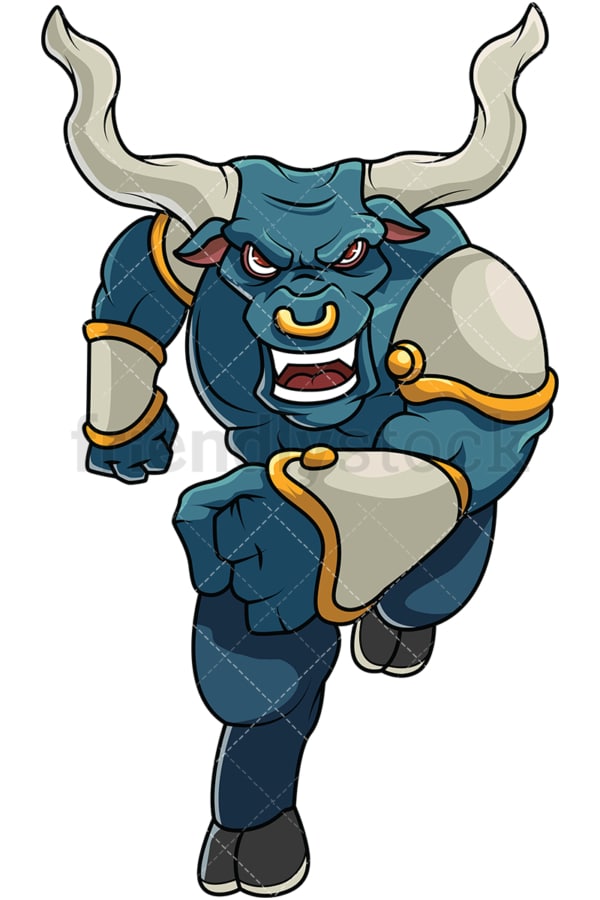 Minotaur Holding Axe Cartoon Vector Clipart - FriendlyStock