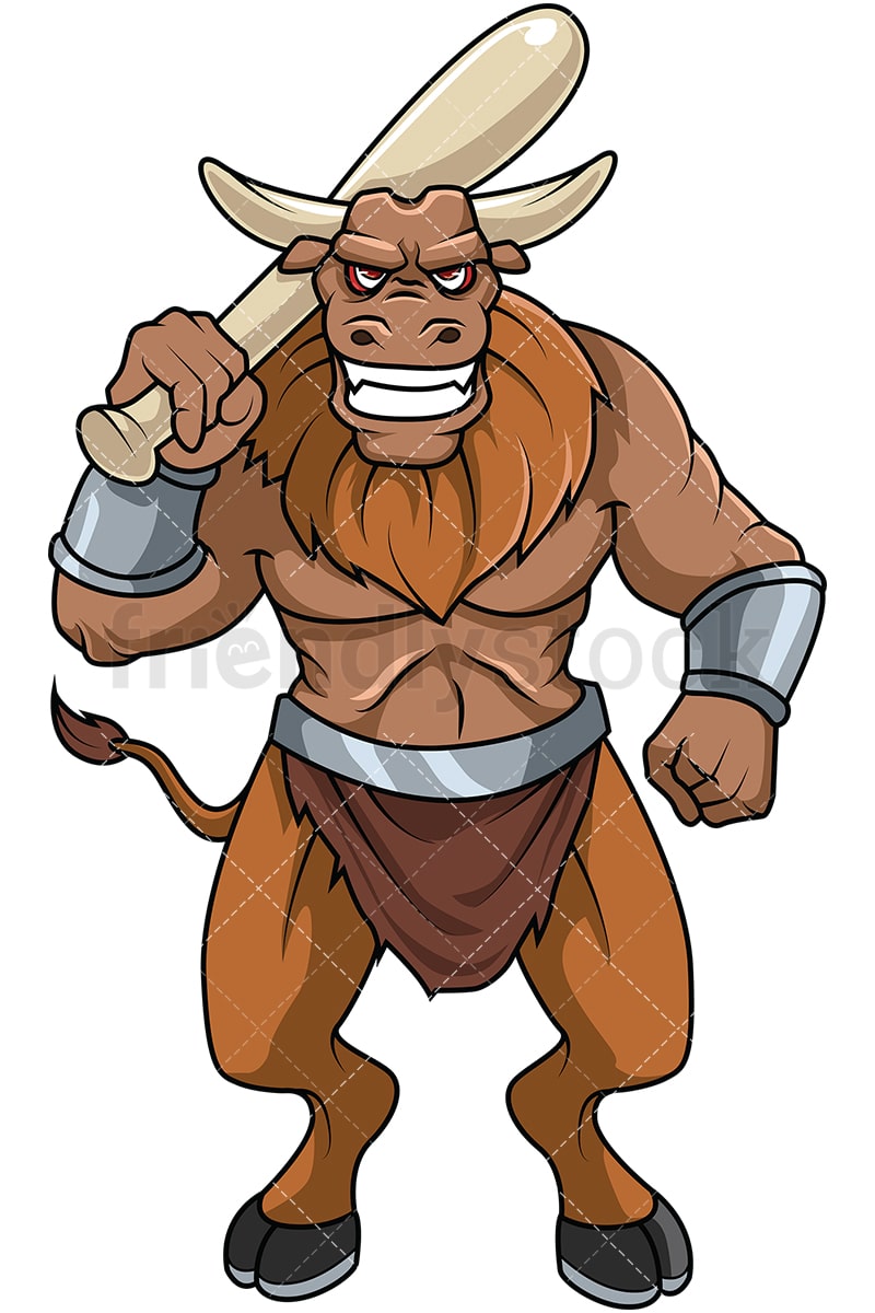 Angry Minotaur Cartoon Vector Clipart - FriendlyStock
