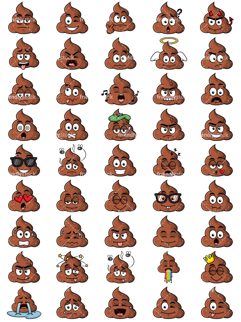Teared Up Sad Poop Emoji Cartoon Vector Clipart - FriendlyStock