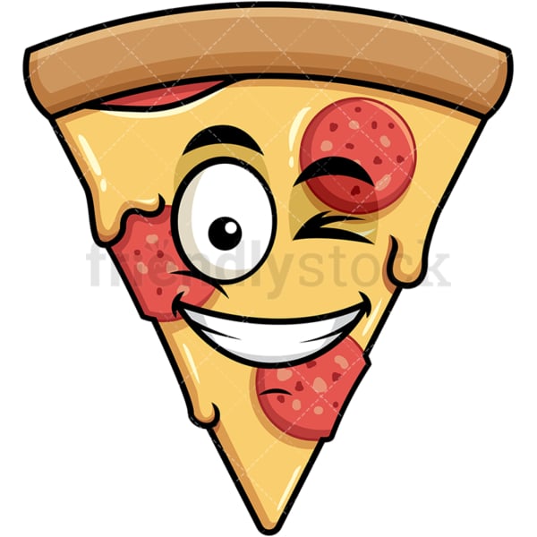 Laughing LOL Pizza Emoji Cartoon Vector Clipart - FriendlyStock