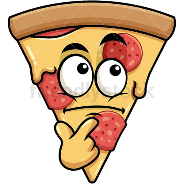 Winking Tongue Out Pizza Emoji Cartoon Vector Clipart - FriendlyStock