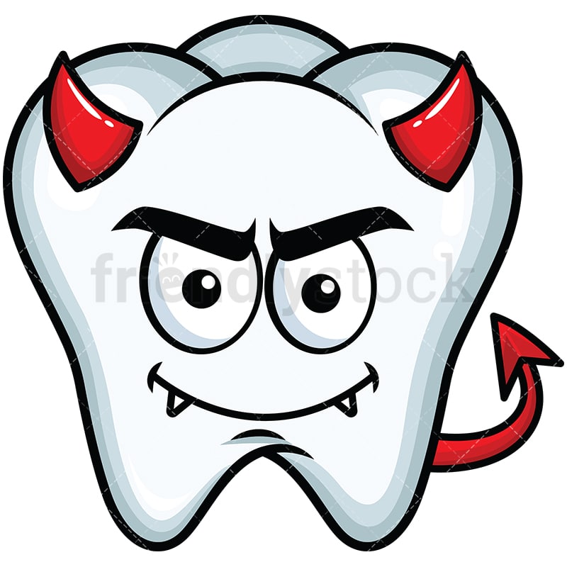 Confused Tooth Emoji Cartoon Vector Clipart - FriendlyStock