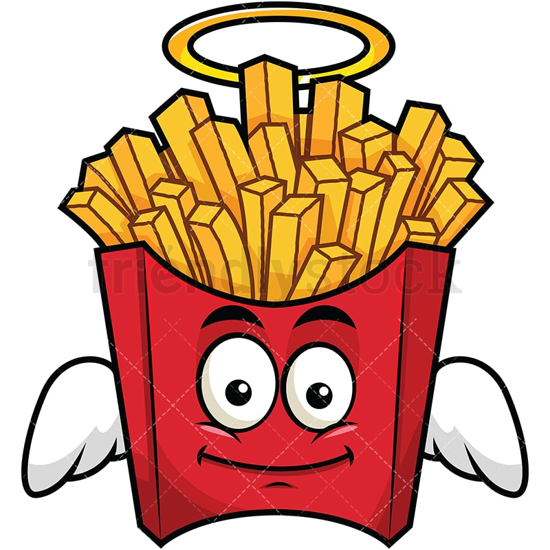 Crafty Devil French Fries Emoji Cartoon Vector Clipart - FriendlyStock