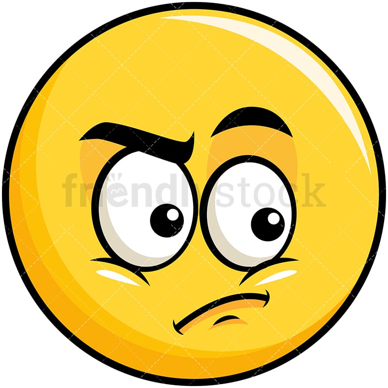 Yelling Yellow Smiley Emoji Cartoon Vector Clipart - FriendlyStock