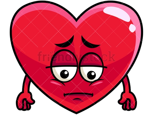 Depressed Heart Emoji Cartoon Vector Clipart - FriendlyStock