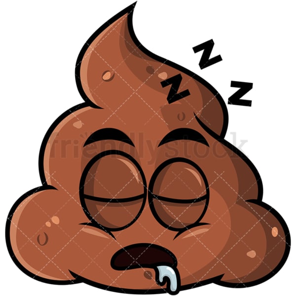 Sleeping Poop Emoji Cartoon Vector Clipart - FriendlyStock
