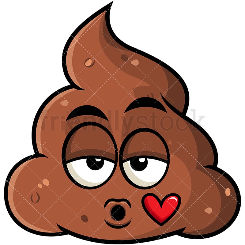 Poop Blowing A Kiss Emoji Cartoon Vector Clipart - FriendlyStock
