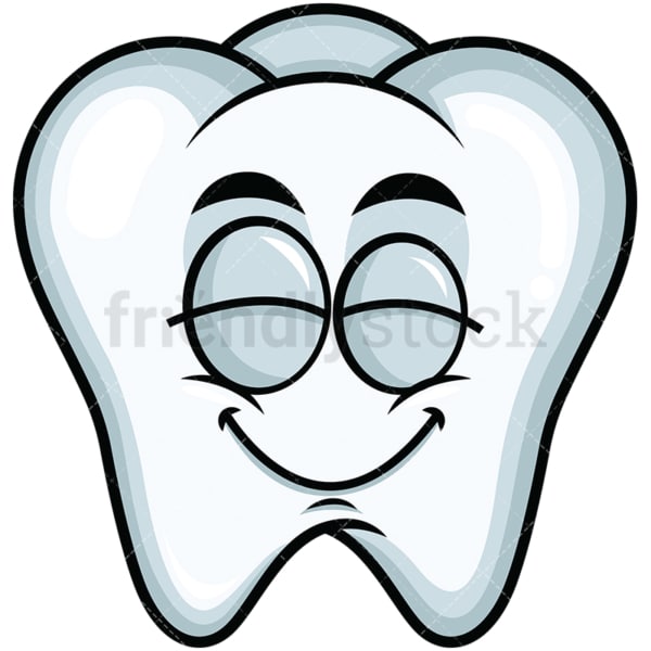 Sleepy Tooth Emoji Cartoon Vector Clipart - FriendlyStock