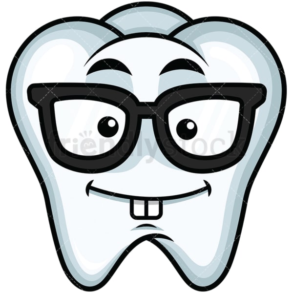 Sleepy Tooth Emoji Cartoon Vector Clipart - FriendlyStock