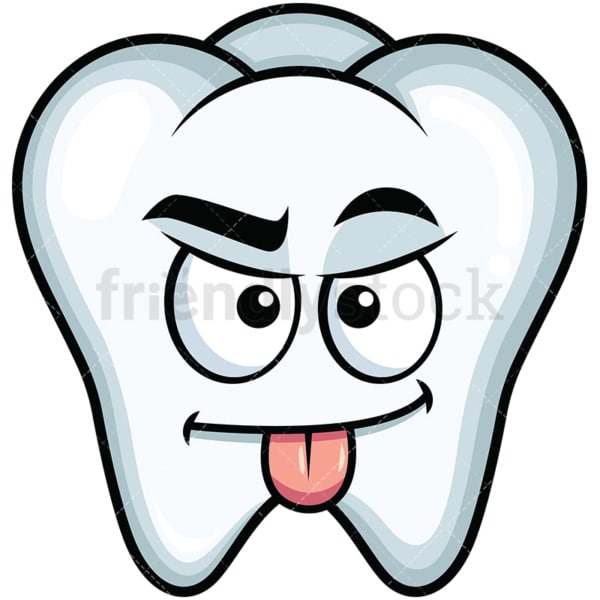 Chewing Tooth Emoji Cartoon Vector Clipart - FriendlyStock