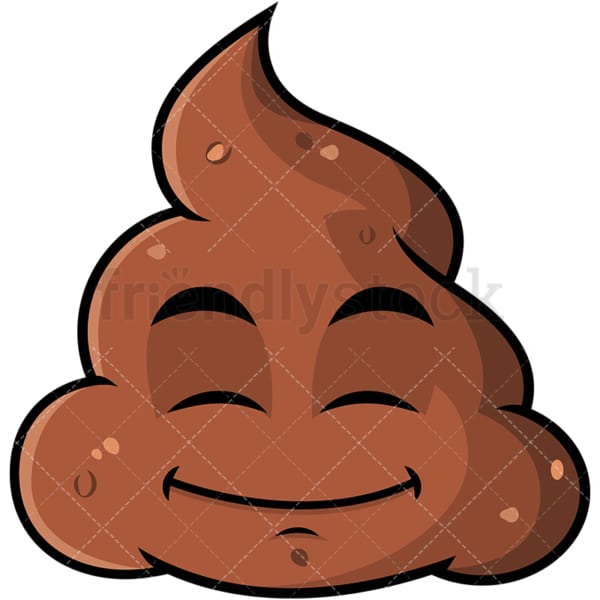 Goofy Crazy Eyes Poop Emoji Cartoon Vector Clipart - FriendlyStock