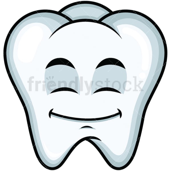 Goofy Crazy Eyes Tooth Emoji Cartoon Vector Clipart - FriendlyStock