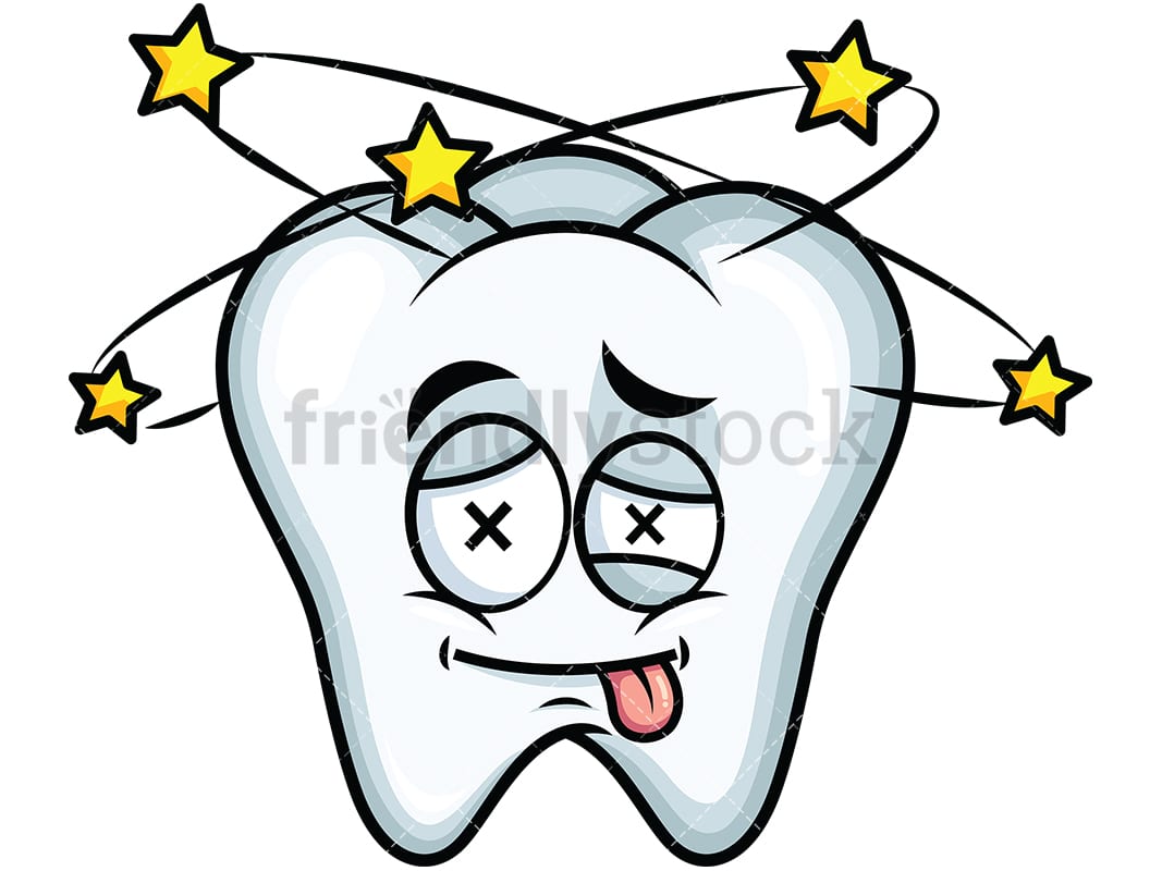 Evil Look Tooth Emoji Cartoon Vector Clipart - FriendlyStock