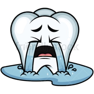 Crying Out Loud Tooth Emoji Cartoon Vector Clipart - FriendlyStock