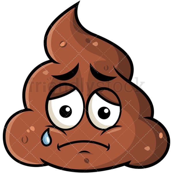 Crying Out Loud Poop Emoji Cartoon Vector Clipart - FriendlyStock