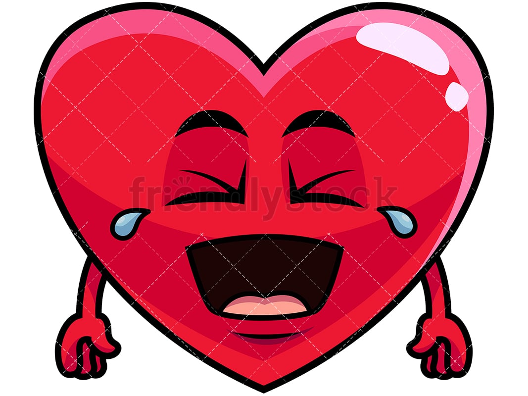 Laughing LOL Heart Emoji Cartoon Vector Clipart - FriendlyStock