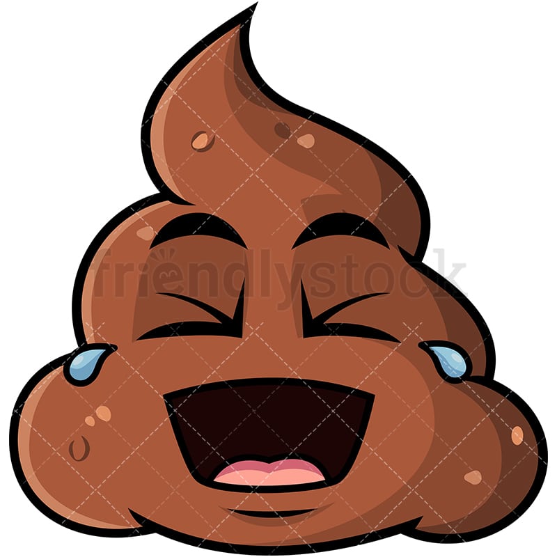 Teared Up Sad Poop Emoji Cartoon Vector Clipart - FriendlyStock