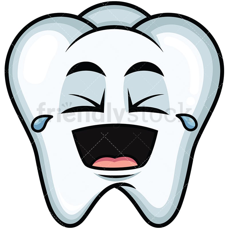 Crying Out Loud Tooth Emoji Cartoon Vector Clipart - FriendlyStock