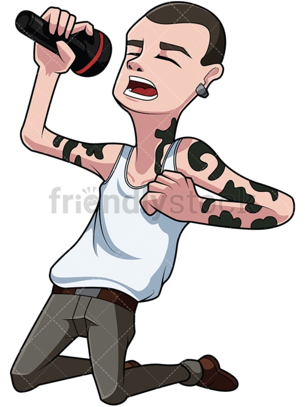 Rockstar Guitar Player Cartoon Vector Clipart - FriendlyStock