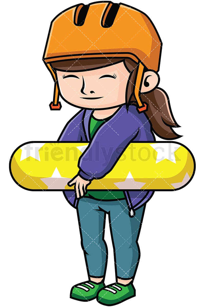 Woman Jumping With Skateboard Cartoon Vector Clipart - FriendlyStock