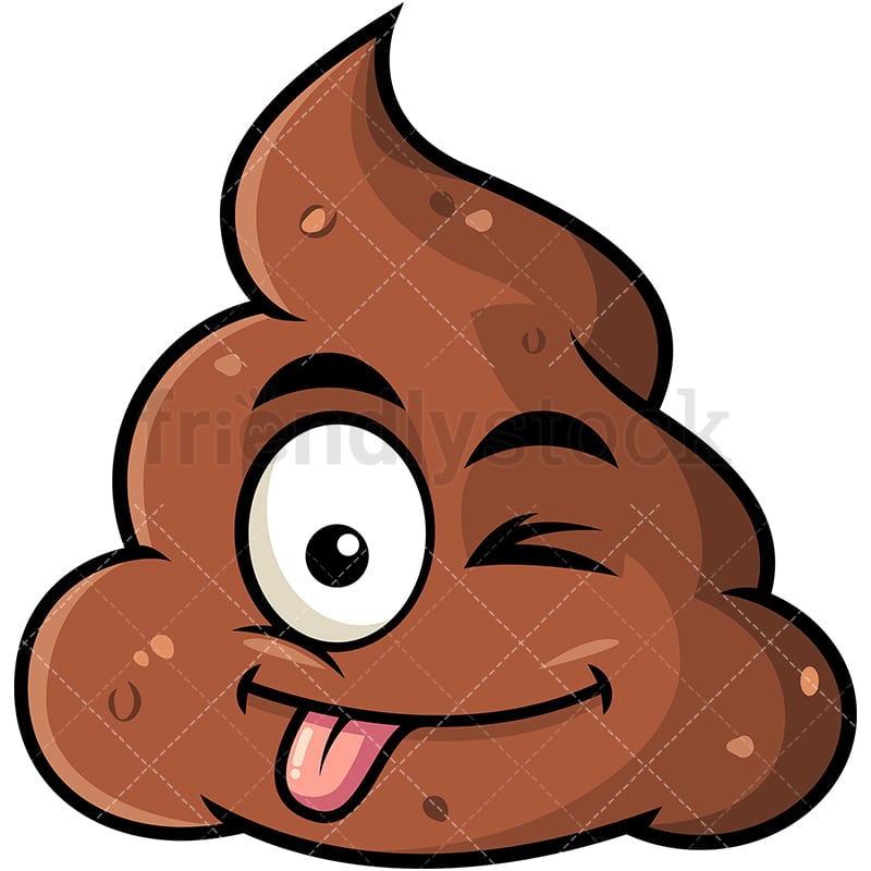 Teared Up Sad Poop Emoji Cartoon Vector Clipart - FriendlyStock