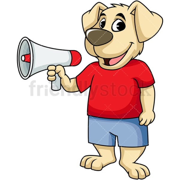 Dog Mascot Holding Stop Sign Cartoon Vector Clipart - FriendlyStock