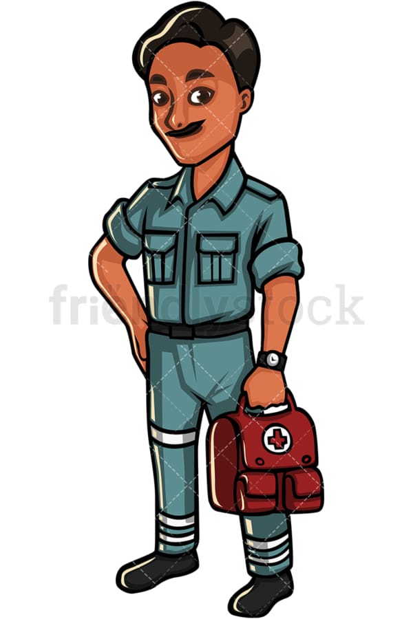 Indian Firefighter Cartoon Vector Clipart - FriendlyStock