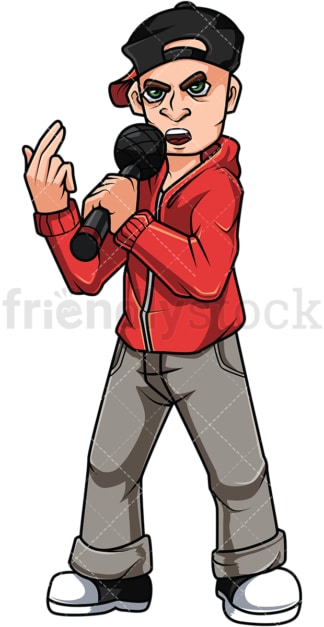 Performing Male Rapper Cartoon Vector Clipart - FriendlyStock