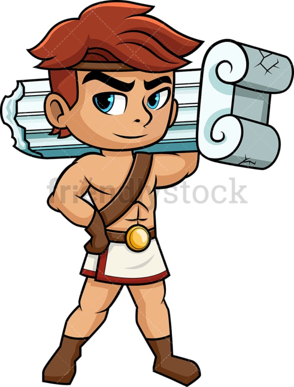 Achilles Of The Trojan War Cartoon Vector Clipart - FriendlyStock