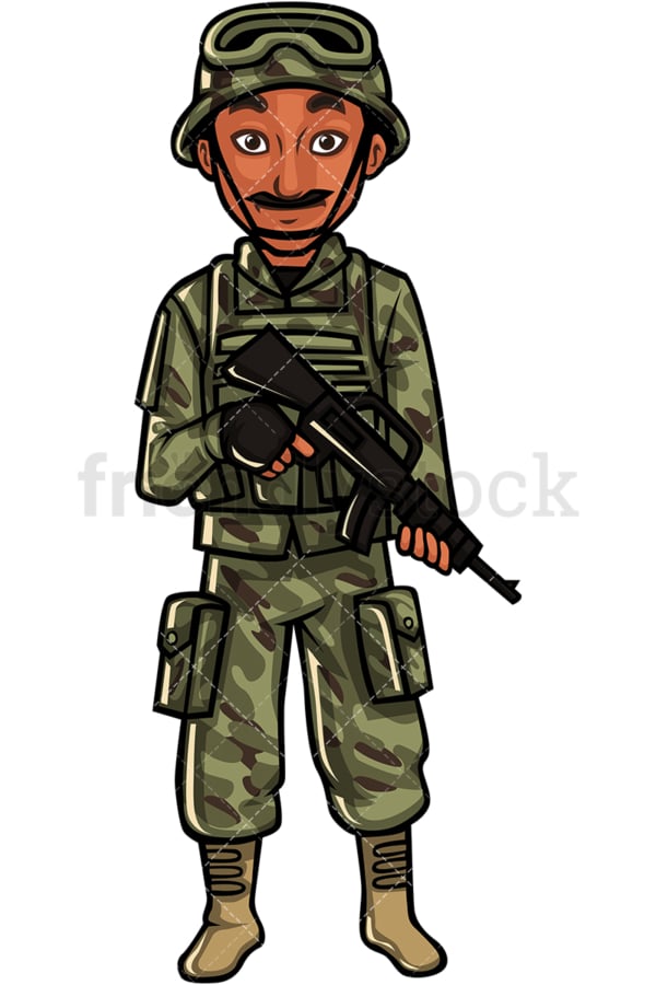 Indian Soldier Cartoon Vector Clipart - FriendlyStock