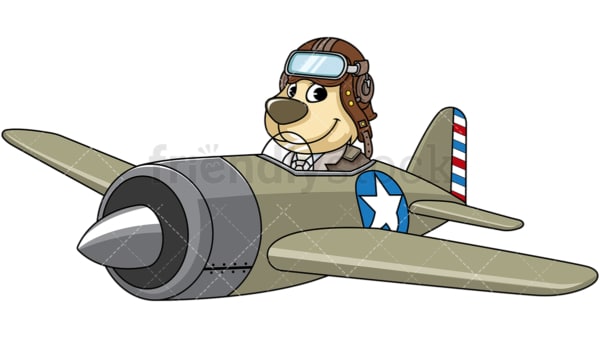 Mascot Dog Pilot Cartoon Vector Clipart - FriendlyStock