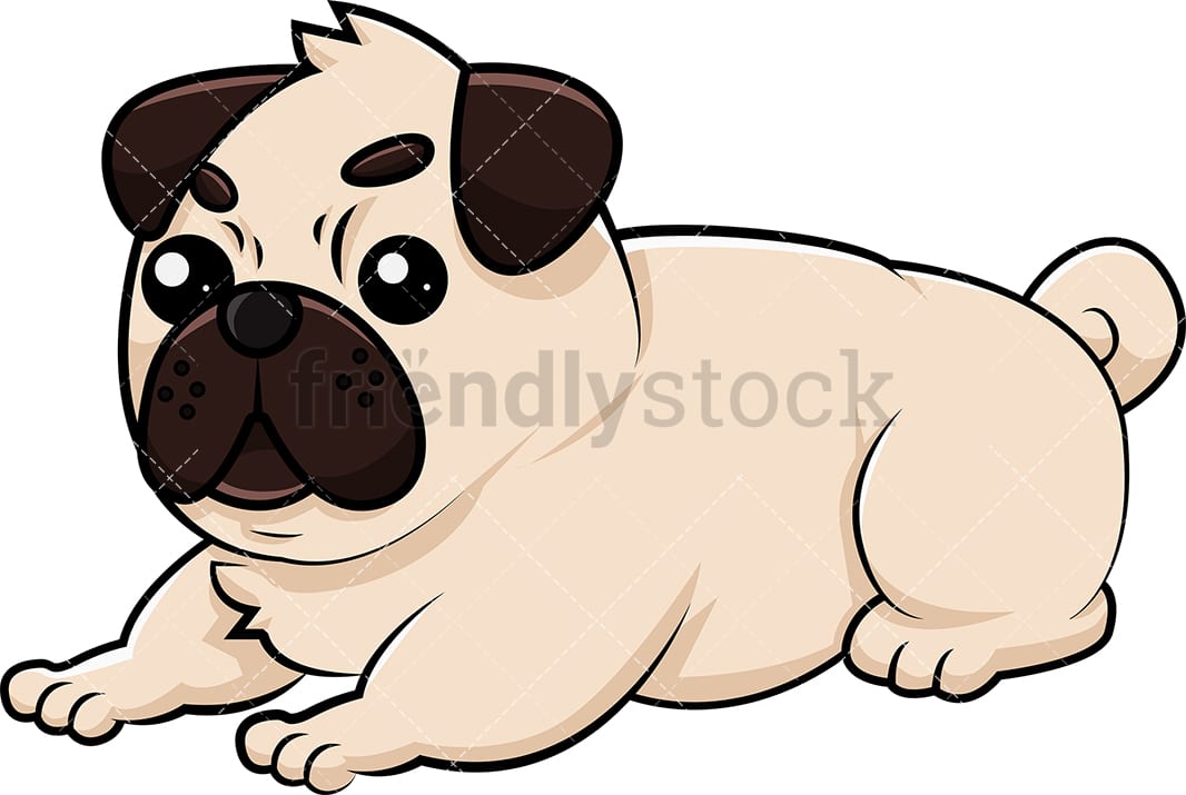 Superhero Pug Dog Cartoon Vector Clipart - FriendlyStock