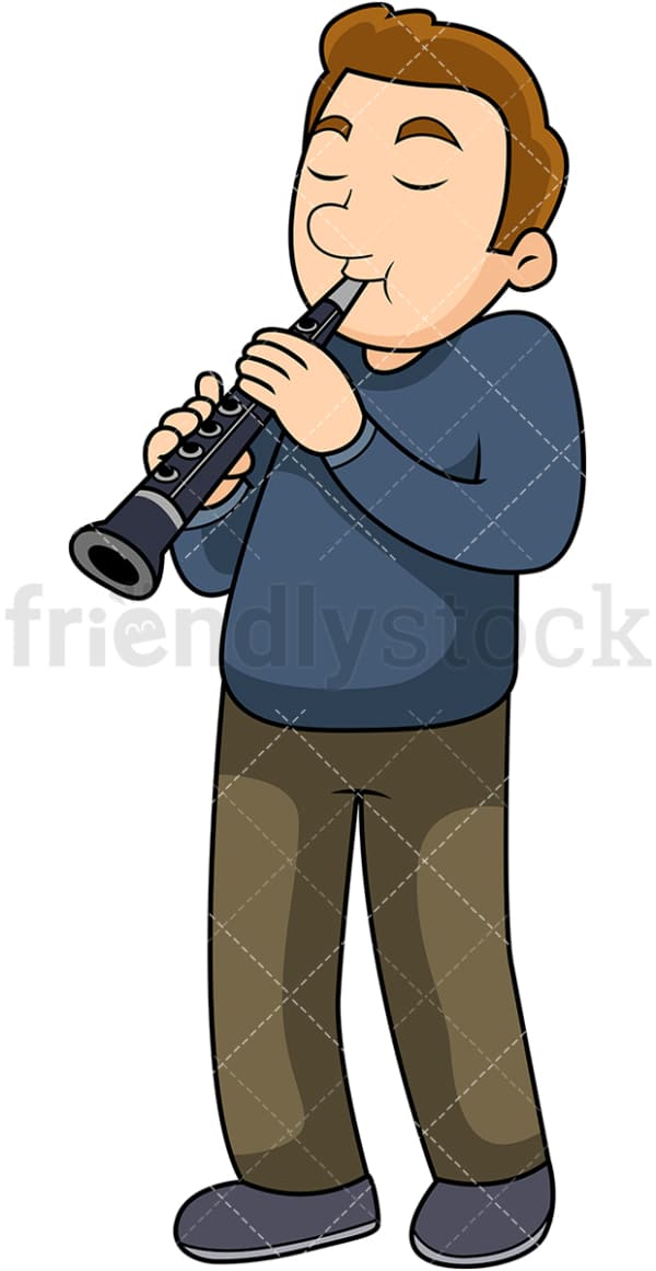 Man Playing The French Horn Cartoon Vector Clipart - FriendlyStock