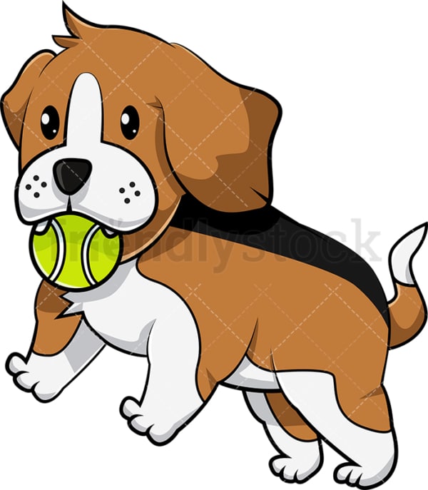 Cool Beagle Dog Surfing Cartoon Vector Clipart - FriendlyStock