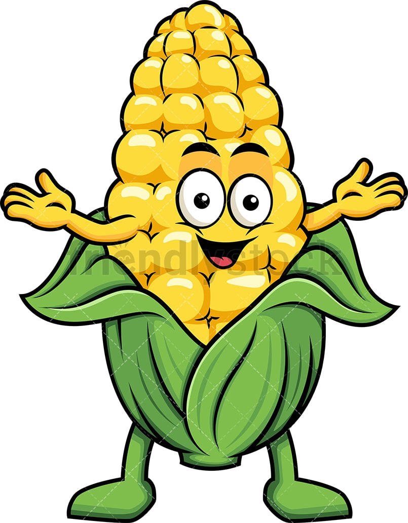Mascot Corn Cartoon Character Clipart - FriendlyStock