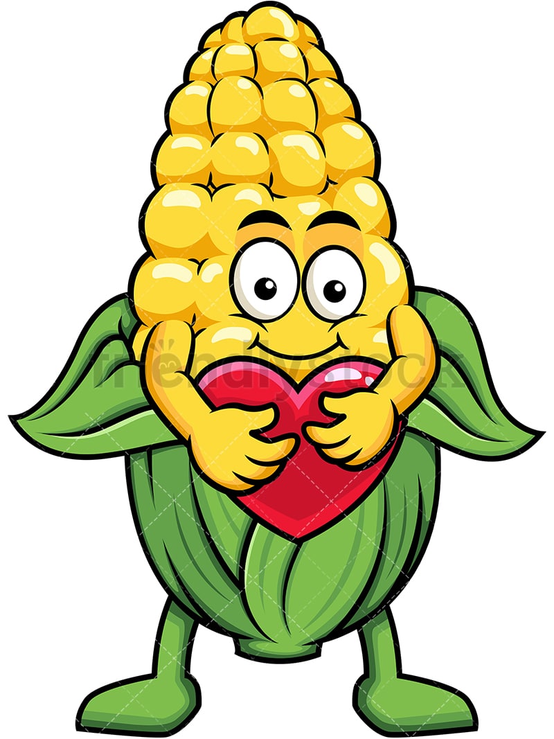 Corn Mascot Thumbs Up Cartoon Vector Clipart - FriendlyStock