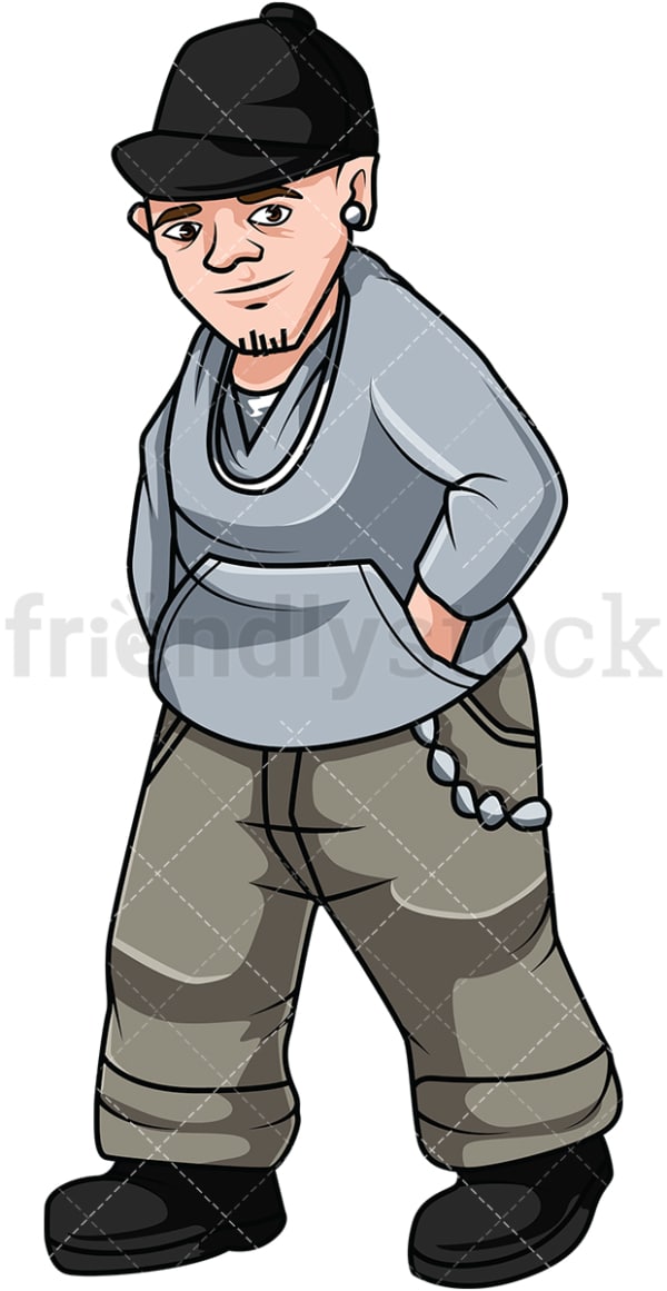 Performing Male Rapper Cartoon Vector Clipart - FriendlyStock