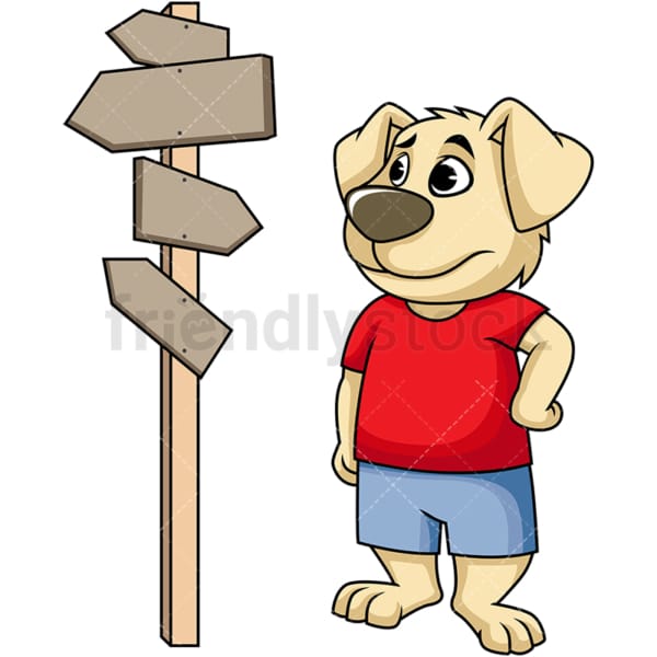 Dog Mascot Holding Stop Sign Cartoon Vector Clipart - FriendlyStock