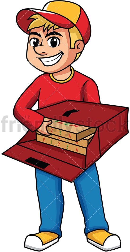 Cartoon Pizza Delivery Man