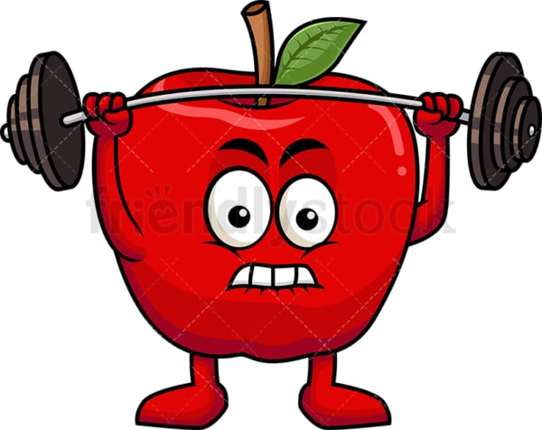 Apple Mascot Flexing Muscles Cartoon Vector Clipart - FriendlyStock