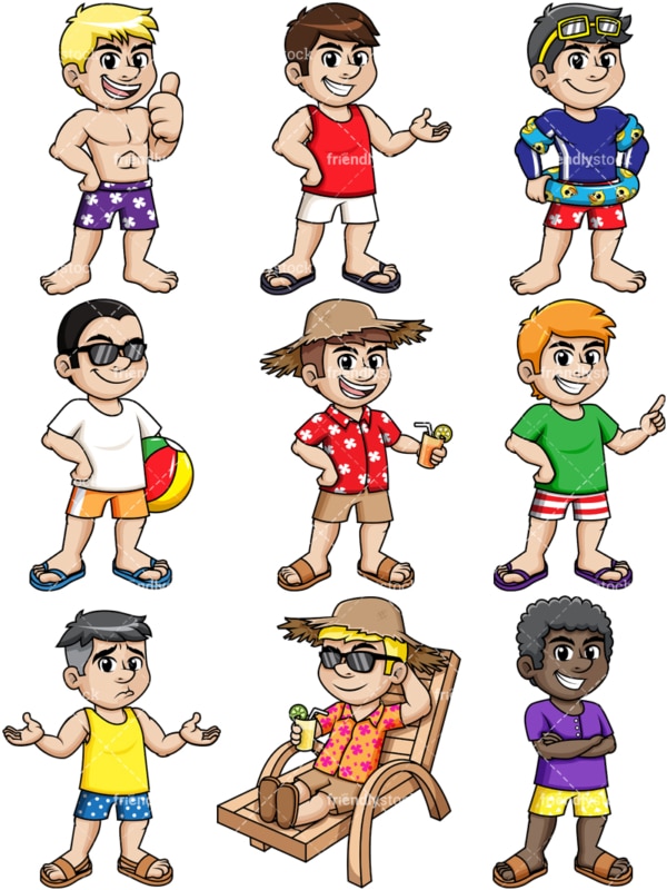 Man Enjoying Summer Vacation Cartoon Vector Clipart - FriendlyStock