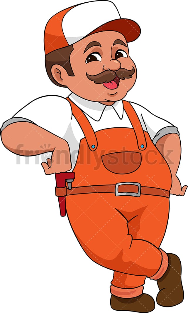 Sad Plumber Cartoon Vector Clipart - FriendlyStock