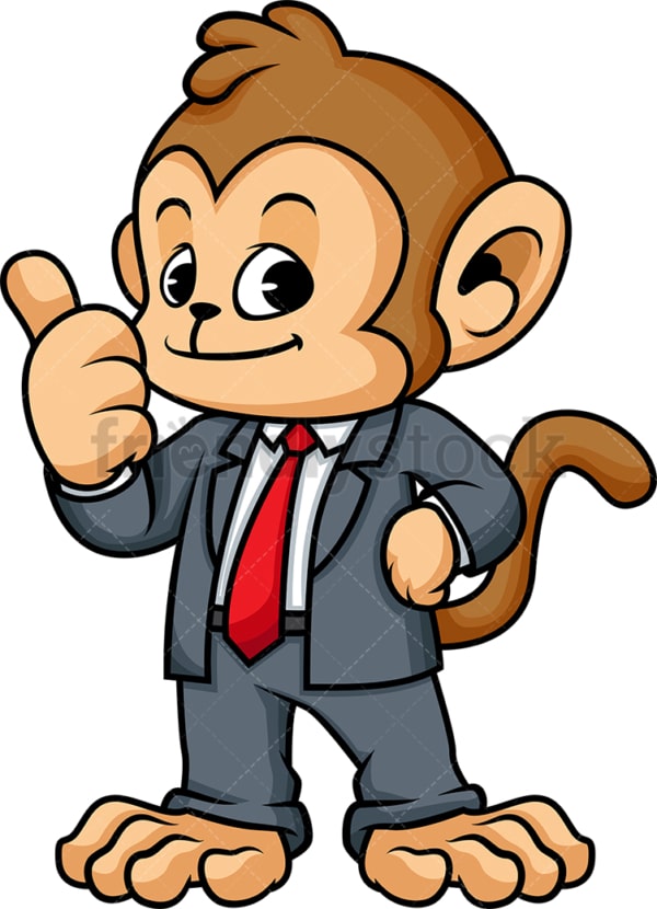 Monkey Holding Stop Sign Cartoon Vector Clipart - FriendlyStock