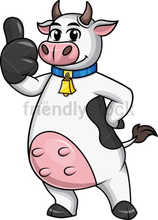 Cow Mascot Thumbs Up Cartoon Clipart Vector - FriendlyStock