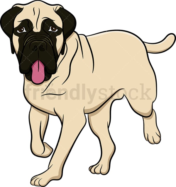 Jumping Bullmastiff Dog Cartoon Vector Clipart - FriendlyStock